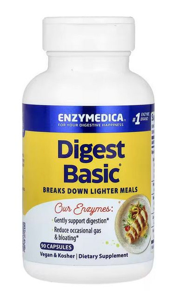 Digest Basic, добавка с основными ферментами, 90 капсул ,Enzymedica ...