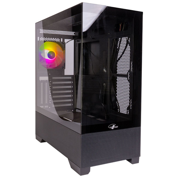 Игровой корпус для ПК ATX Eurocase A308 ARGB черный, без БП, закаленное ...