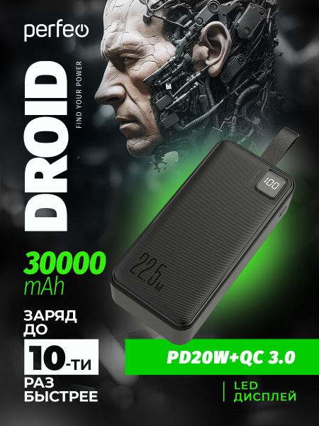 Внешний аккумулятор (Power Bank) Perfeo Droid 10000 купить c доставкой на OZON по низкой цене ...