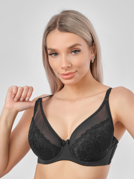 Бюстгальтер Женский Anfen мягкая чашка на каркасе, размер 80E черный Повседневный Китай Крючки ...