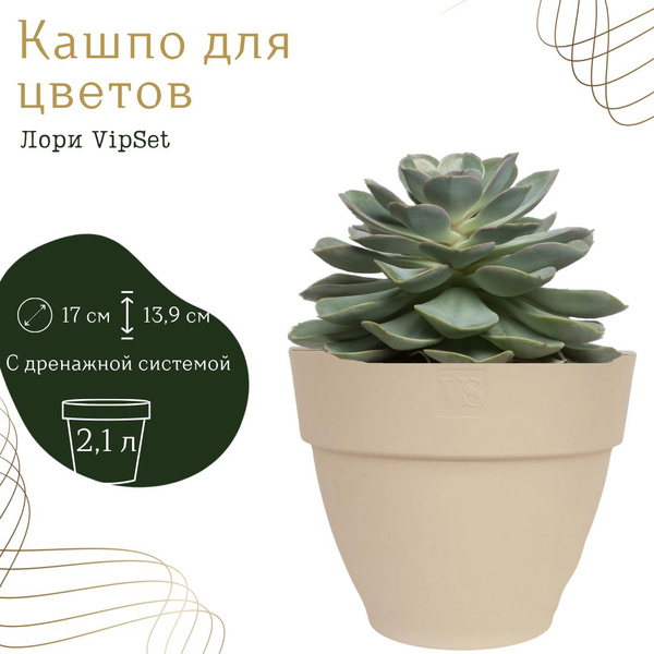 Горшок для цветов Кашпо уличное пластиковое Вазон цветочный Лори VipSet ...