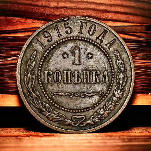 Монета Российской Империи 1 копейка 1915 года. Николай II. Орел. Люксовое состояние - купить в ...