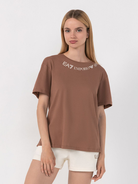 Футболка EA7, размер 44, 46, цвет коричневый, хлопок 100% - купить по выгодной цене в интернет ...