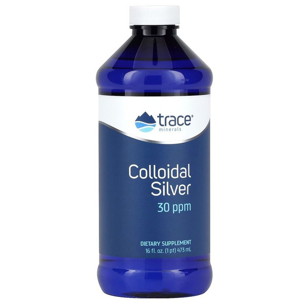 Trace Minerals, Коллоидное серебро, 30 ч/млн, Colloidal Silver, 473 мл ...