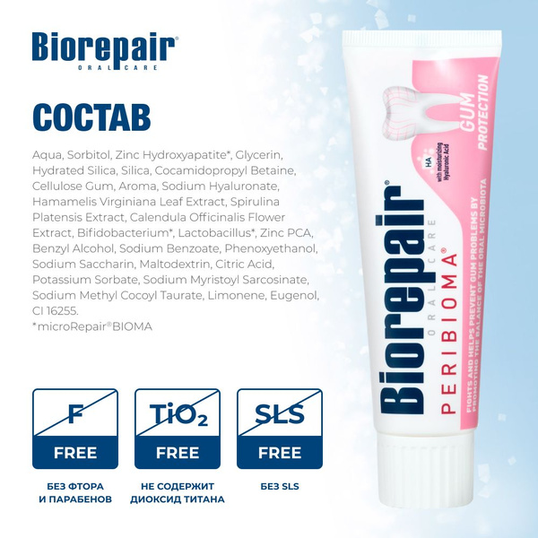 Зубная паста Biorepair Peribioma Gum Protection для защиты десен, 75 мл ...