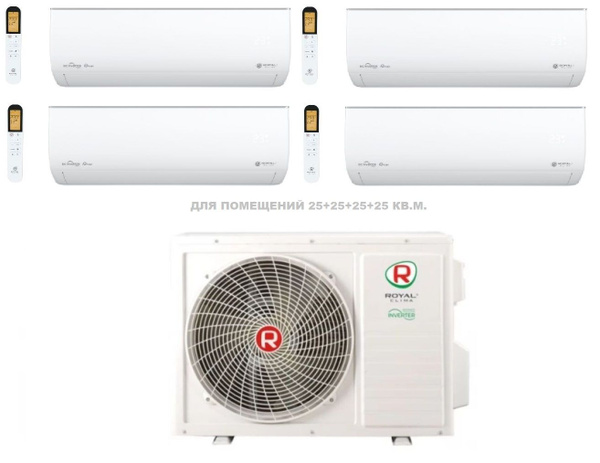 Мульти сплит система на 4 комнаты (25+25+25+25)кв.м. Royal Clima RCI ...