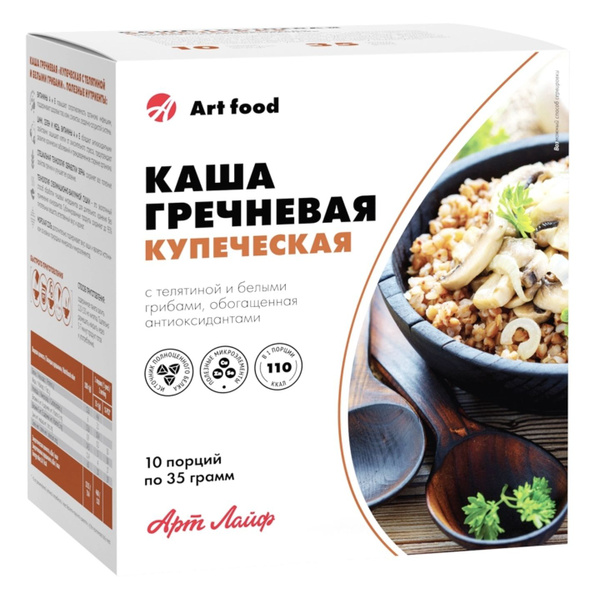 Арт Лайф Каша быстрого приготовления Купеческая с телятиной и белыми ...