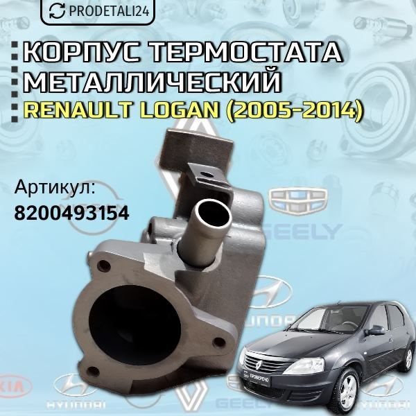 Корпус термостата металлический Renault Logan;Артикул: 8200493154 ...