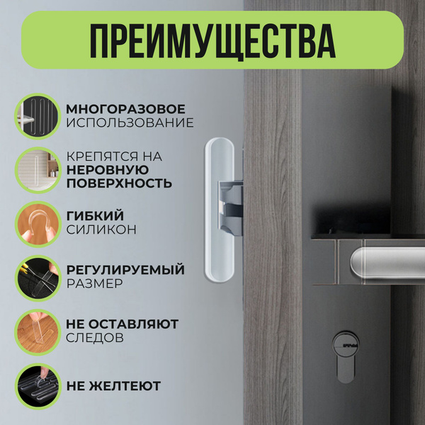 Ограничитель для двери, силиконовый, настенный / Стоппер для двери ...