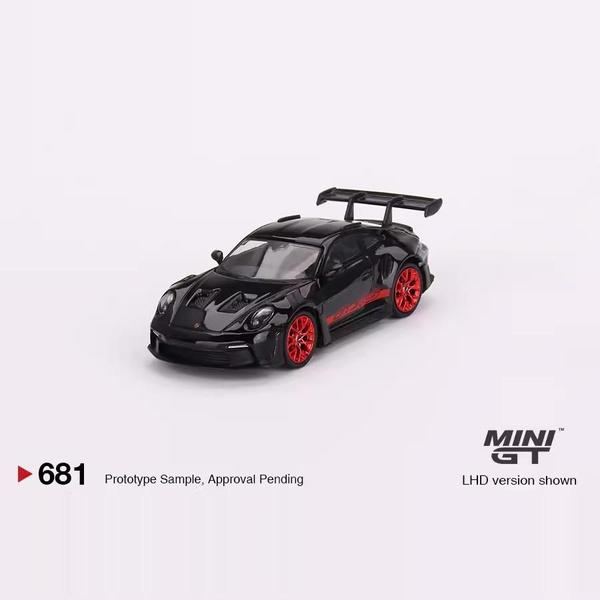 Машинка TSM Mini GT 1/64 #681 Porsche 911 (992) GT3 RS Black with Pyro ...