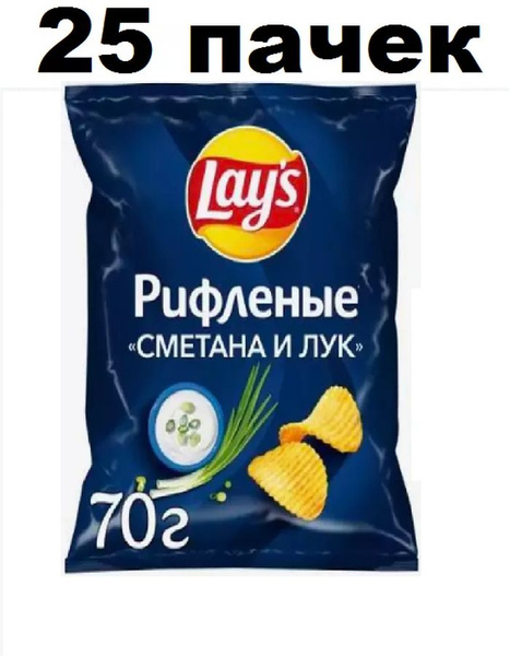 Характеристики Картофельные чипсы Lay's Рифлёные со вкусом сметаны и ...
