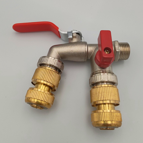 Кран водоразборный шаровой Залив/ полив 1/2" и 2 коннектора из латуни ...