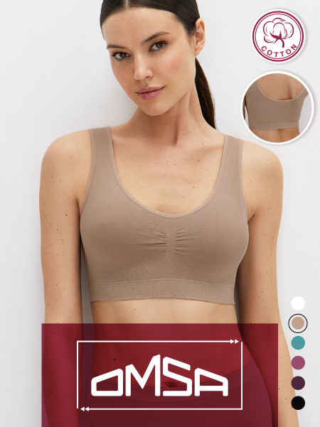 Кроп-топ Женский Omsa бежевый, размер 52 Бретельки Повседневный Китай облегающий Без застежки ...
