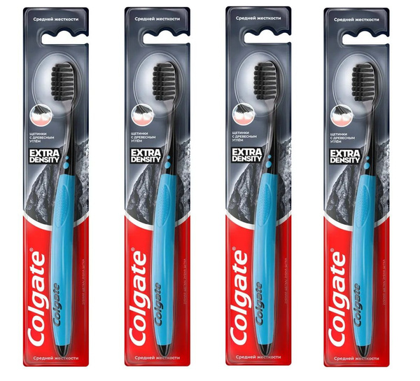 Зубная щетка Colgate Extra Density, средней жесткости, 4шт. купить на OZON по низкой цене ...