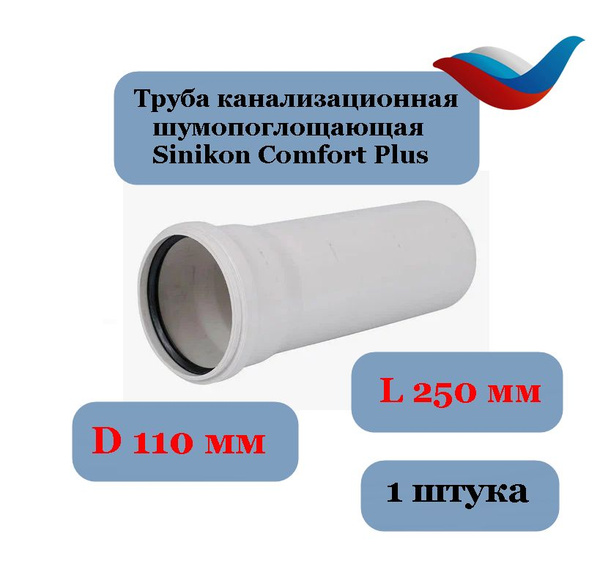 Труба канализационная 110 мм, L 250, Sinikon Comfort Plus - купить с ...