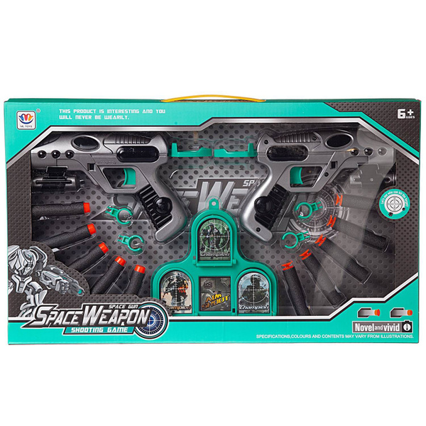 Оружие игровое Junfa 2 космобластера мишень и 10 мягких пуль - купить с доставкой по выгодным ...