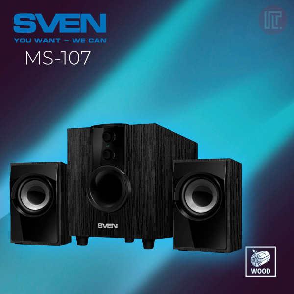 Компьютерная акустическая система Sven MS-107 с регулятором громкости на передней панели ...
