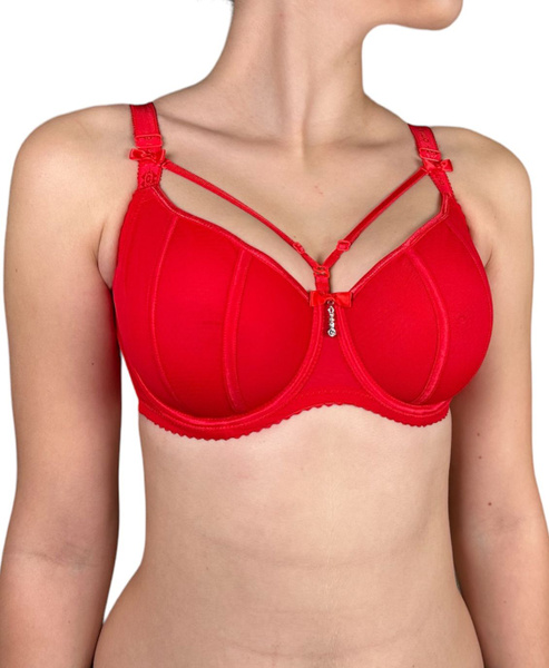Бюстгальтер Женский VE.NU.S классическая чашка, размер 90F красный Полиамид, Эластан Вечерний ...