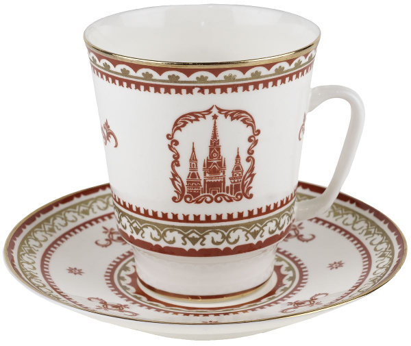 Чайная пара "Москва", Фарфор, ЛФЗ, СССР, вторая половина 20 века (нюанс ...