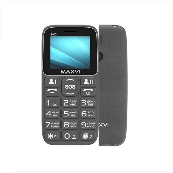 Мобильный телефон Maxvi B110, серый - купить по выгодной цене в интернет-магазине OZON (1681202241)