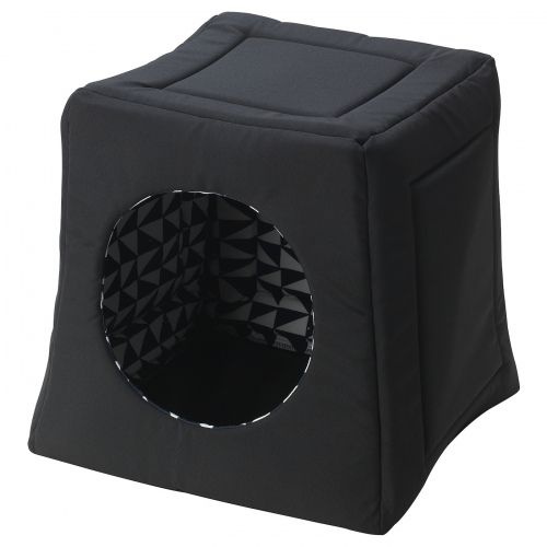 Домик для кошки IKEA LURVIG (ИКЕА ЛУРВИГ), 38x38x37 см черный/белый ...