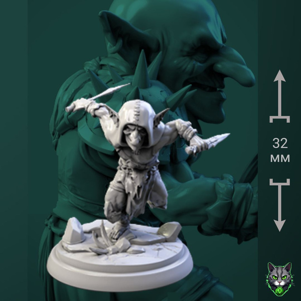 Миниатюра фигурка для настольных игр ДнД ( DnD ) Маленький злой гоблин ...
