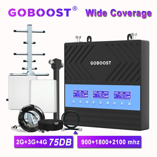 GOBOOST 75 дБ сотовый усилитель, Gsm 2g 3g 900 UMTS 2100 LTE 1800 4G, усилитель сигнала ...