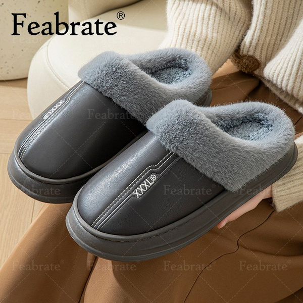 Тапочки Мужской Feabrate, размер 42, 43 серый Закрытый нос, Круглый нос Без каблука Без застёжки ...