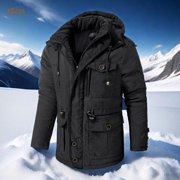 Куртка Мужской KERNA Бант черный лацканы Полиэфирное волокно, размер 48 Длинный куртка-пилот ...