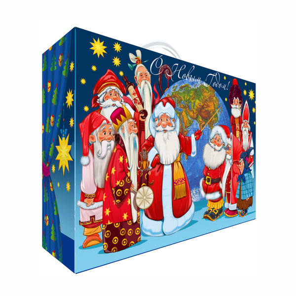 Новогодняя подарочная упаковка "Знакомьтесь!" картонная 5 штук ...