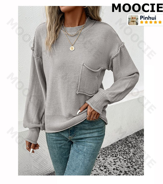 Свитер Женский MOOCIE светло-серый, размер 44 Китай купить c доставкой на OZON по низкой цене ...