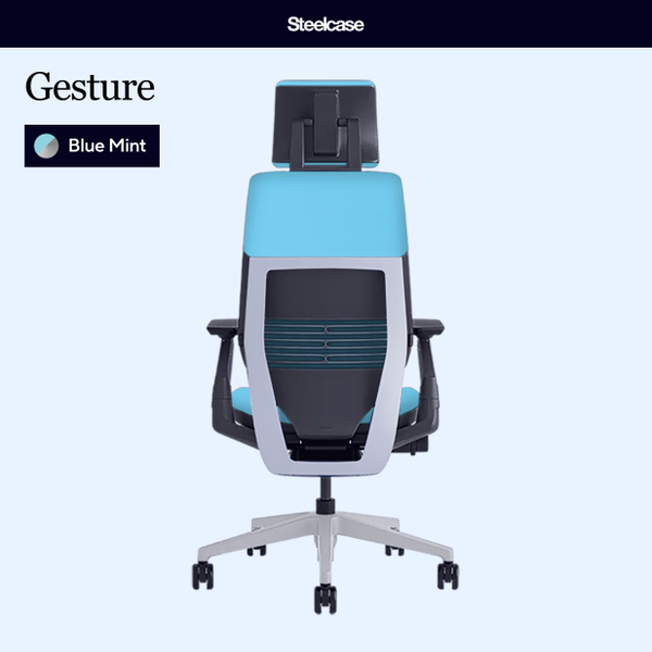 Кресло Steelcase Gesture с подголовником, цвет Blue Mint купить на OZON ...