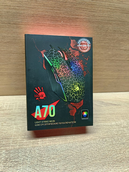 Мышь проводная A4Tech Bloody A70 черный оптическая (6200dpi) USB (8but ...