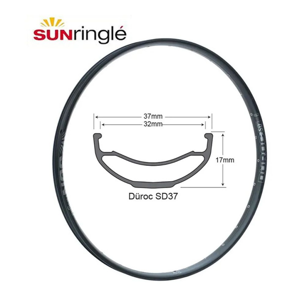 Обод 27.5" 32h SunRingle Duroc SD37 Sleeved Black, пистонированный ...