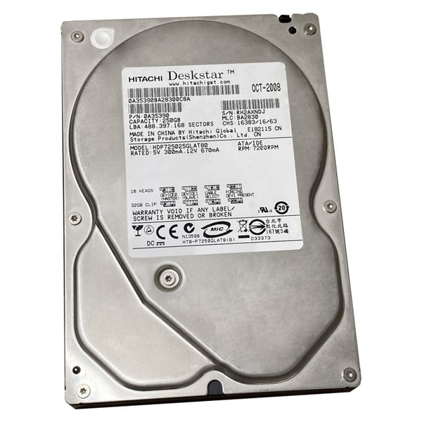 Жесткий диск Hitachi HDP725025GLAT80 250Gb 7200 IDE 3.5" HDD HDD 250 ГБ ...