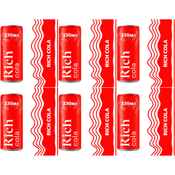 Газированный напиток Rich Cola 330 мл, набор: 6 штук купить на OZON по ...