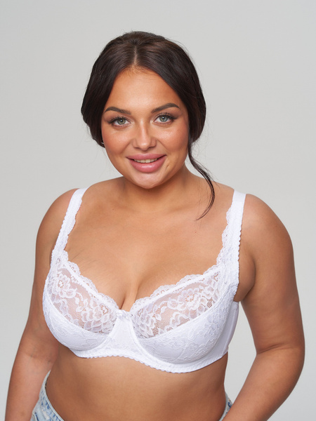 Бюстгальтер Женский AMITEYA мягкая чашка на каркасе, на косточках, размер 80D белый Кружево ...