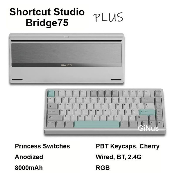 Игровая клавиатура беспроводная Bridge 75 Plus, Anodized, RGB, Princess ...
