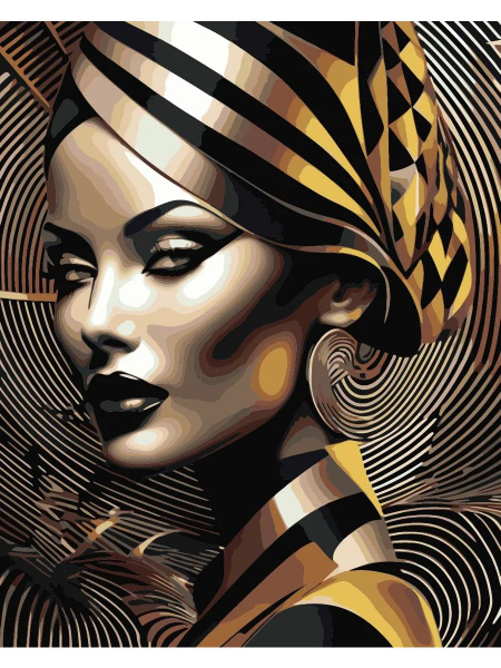 Картина по номерам Девушка и золото на деревянном подрамнике 40х50 см ...