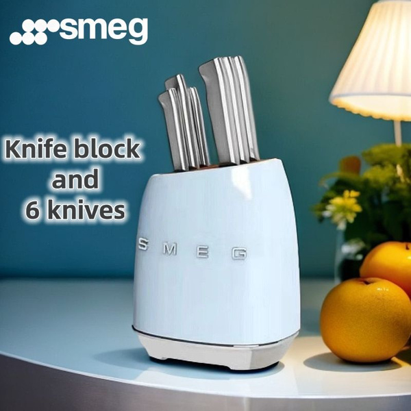 Набор ножей SMEG с подставкой 6 ножей из нержавеющей стали для кухни ...
