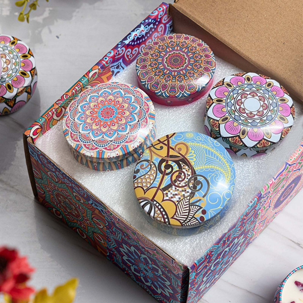 Набор ароматических свечей "Ванильный крем, лайм, роза, фрезия", 5 см х ...