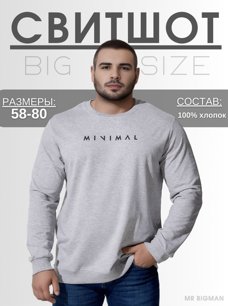 Свитшот MR. BIGMAN Коллекция MB больших размеров купить на OZON по низкой цене (1656126157)