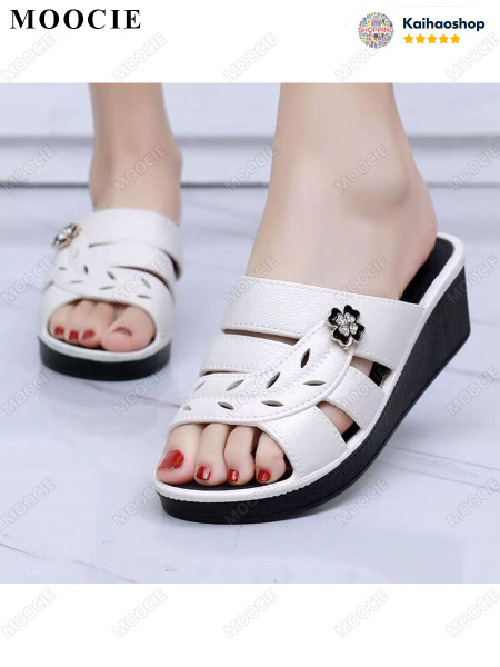 Пантолеты Женский MOOCIE, размер 37 ABS пластик, Искусственная кожа Толстая подошва Танкетка Без ...