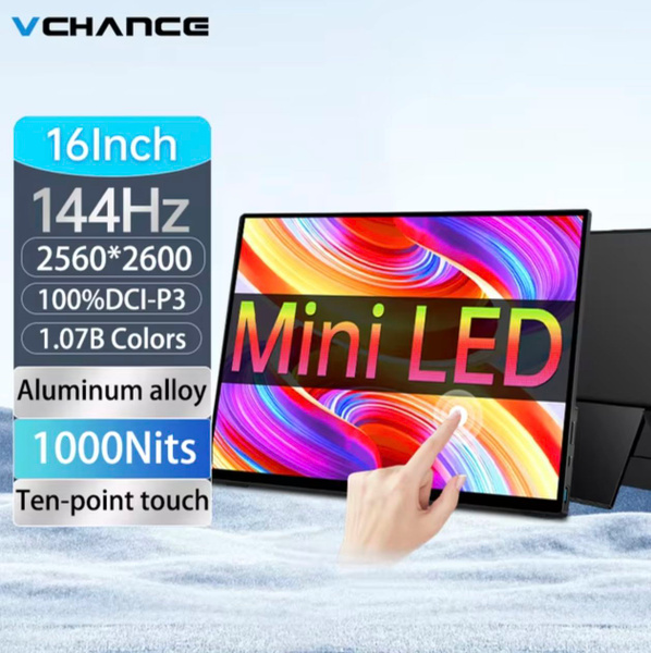 VCHANCE 16" Монитор Портативный сенсорный 2.5K Mini Led 2560x1600, 144 ...