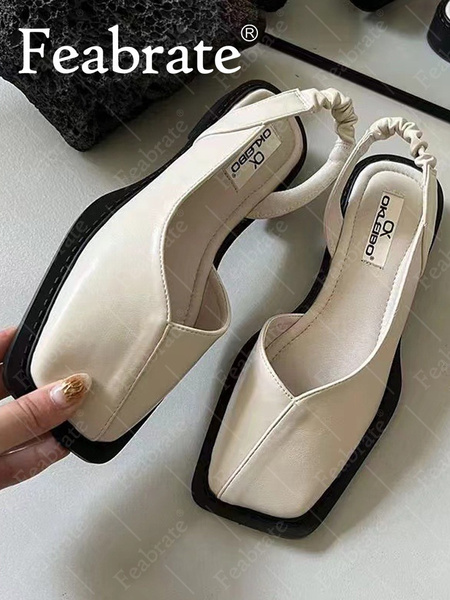 Босоножки Женский Feabrate бежевый нейтральный, размер 37 Квадратный нос Лето Китай Липучки ...