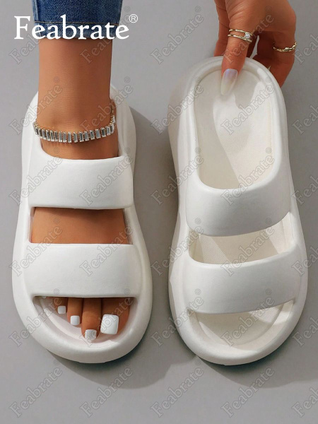 Шлепанцы Женский Feabrate, размер 35 EVA Круглый нос, Толстая подошва Без каблука Без застёжки ...