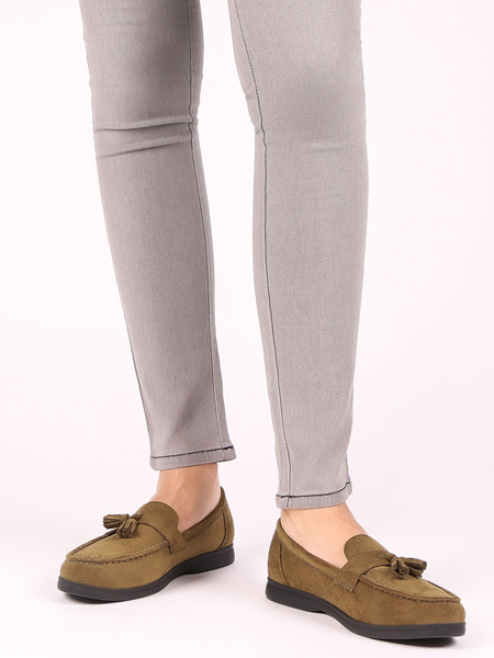 Мокасины Женский Instreet зеленый, размер 36 Россия Без застёжки 5 Толстый каблук На любой сезон ...