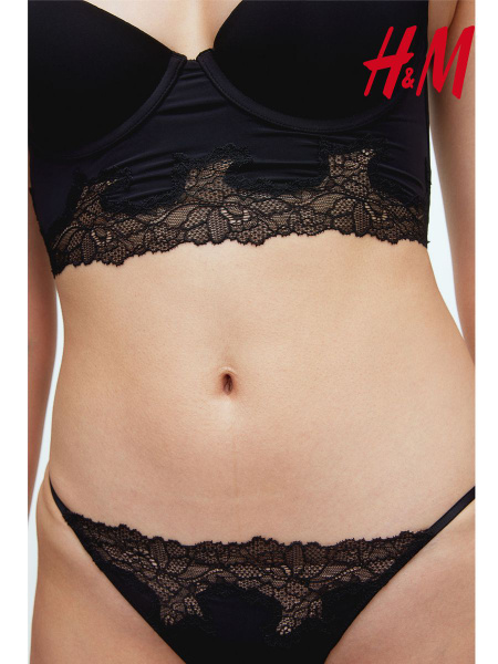 Бюстгальтер Женский H&M, размер 80B черный Полиамид Повседневный Бангладеш купить c доставкой на ...