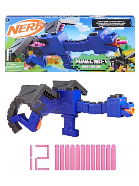 Бластер НЕРФ МАЙНКРАФТ F7912 дракон Ender Dragon и 12 дротиков NERF ...