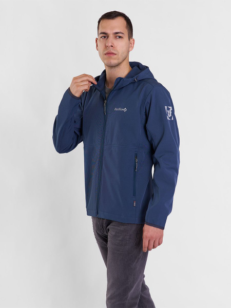 Куртка Мужской RedFox Светоотражающие элементы, Молния деним капюшон Softshell, Мембранные ...